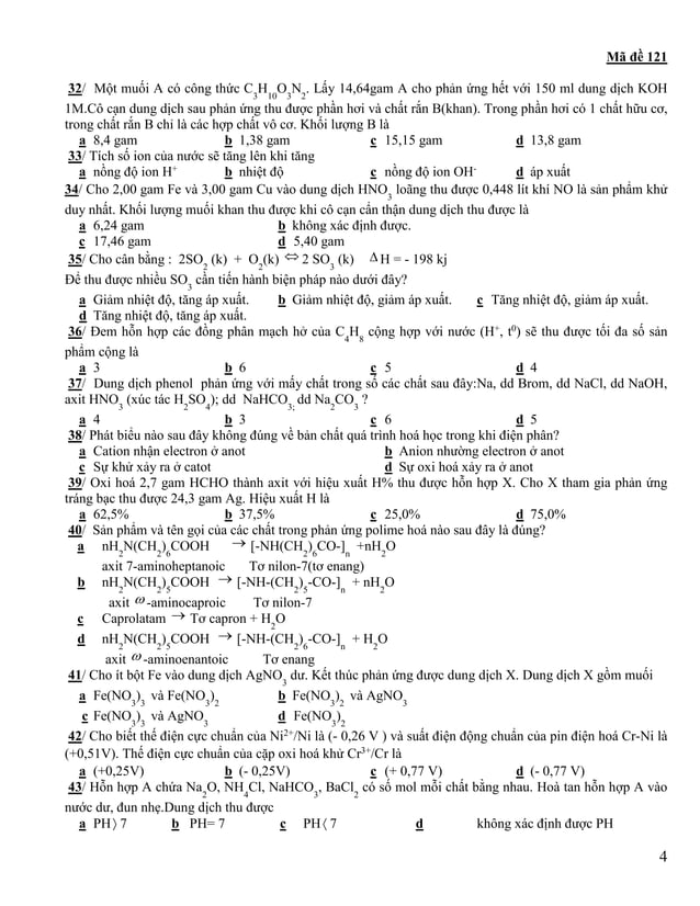 De thi dai hoc mon hoa (12) | PDF