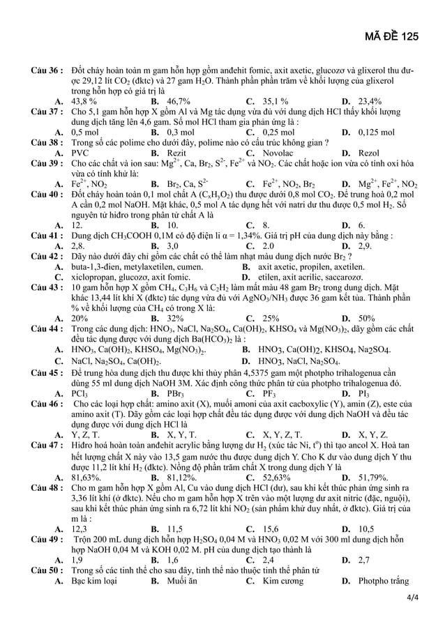 De thi dai hoc mon hoa (15) | PDF