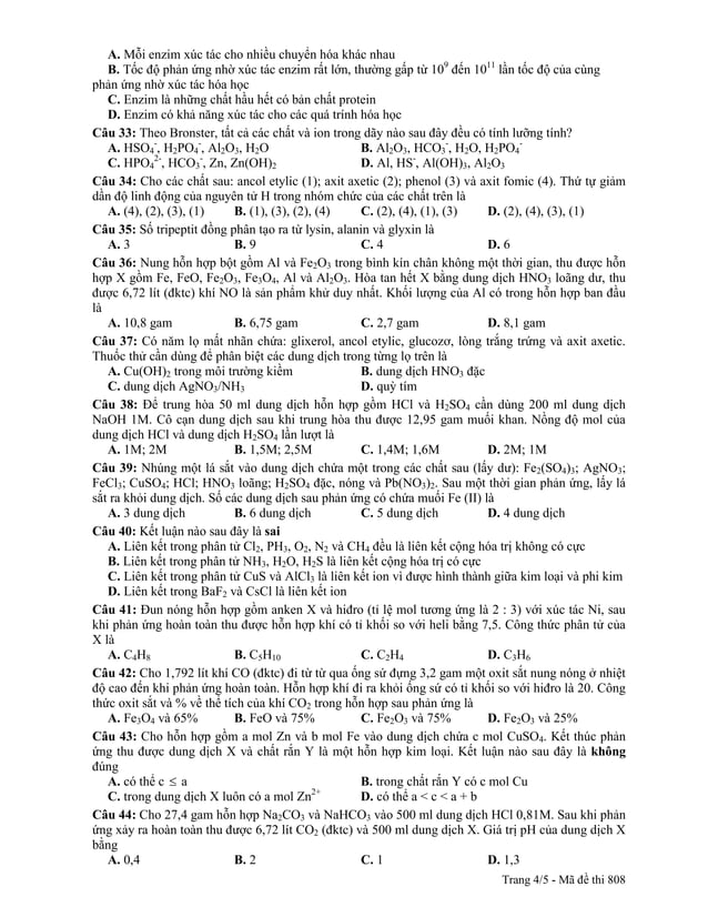 De thi dai hoc mon hoa (25) | PDF