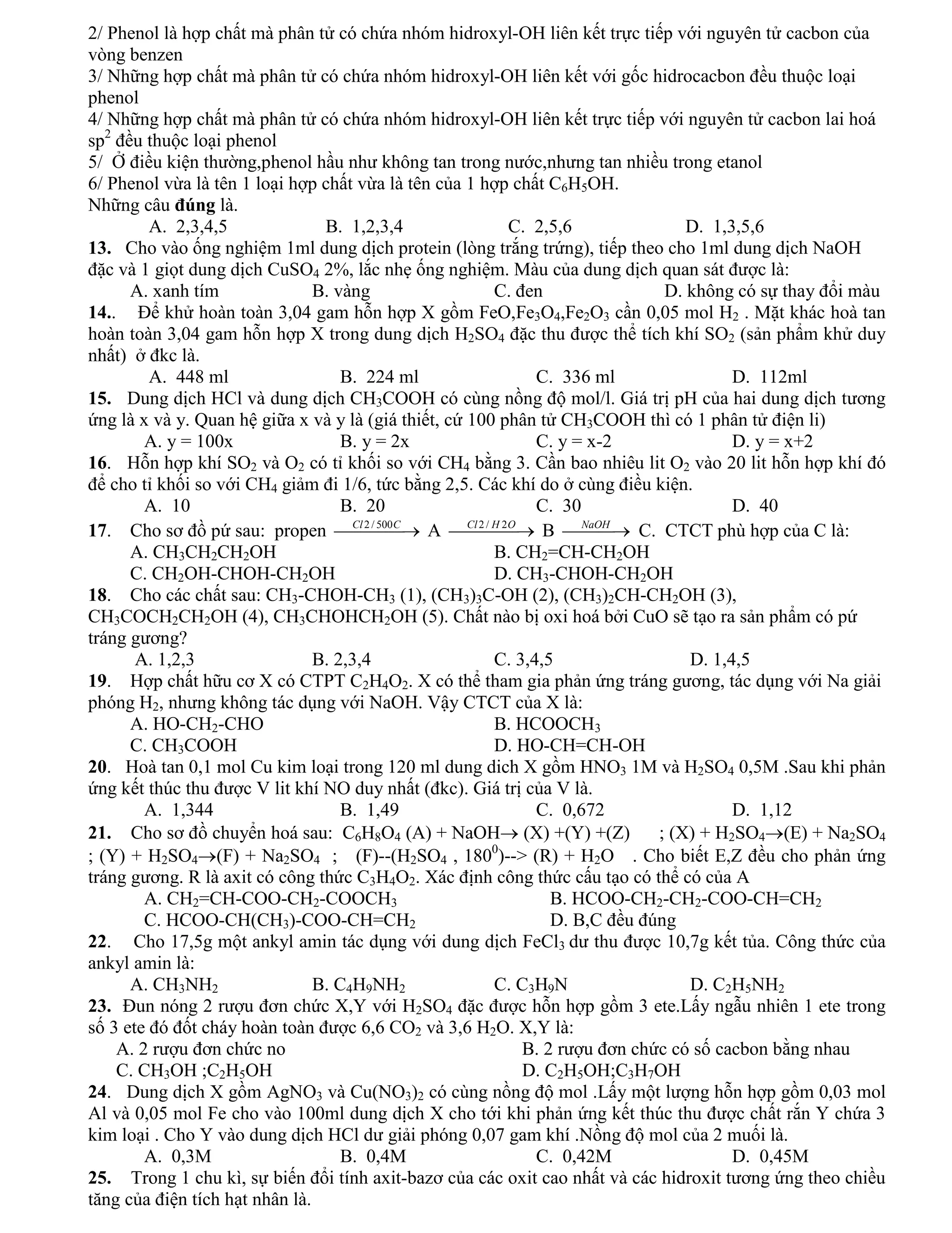 De thi dai hoc mon hoa (31) | PDF