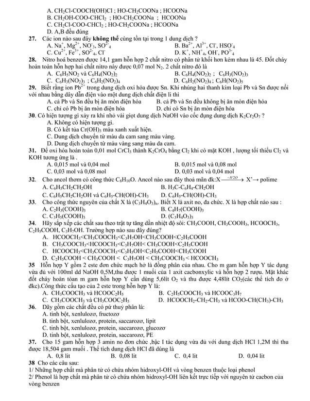 De thi dai hoc mon hoa (31) | PDF