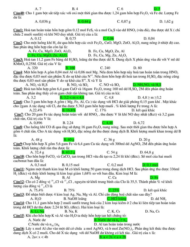 De thi dai hoc mon hoa (35) | PDF