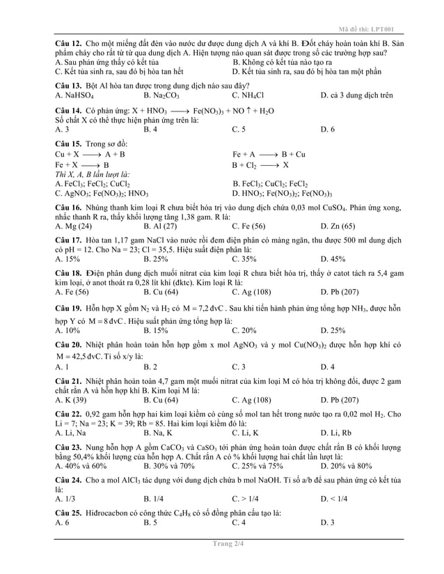 De thi dai hoc mon hoa (47) | PDF