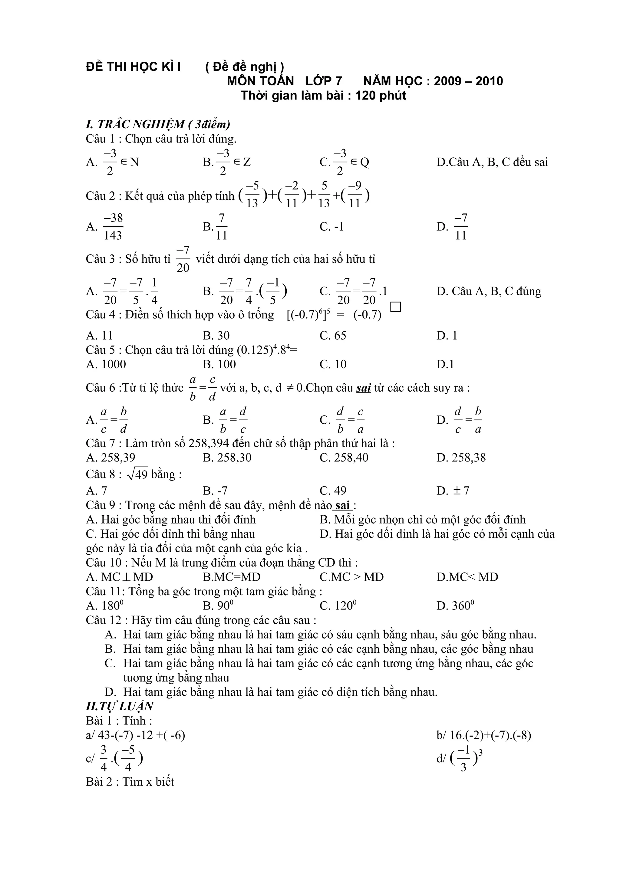 De thi de nghi hki 09 10 toan 7-4 | PDF