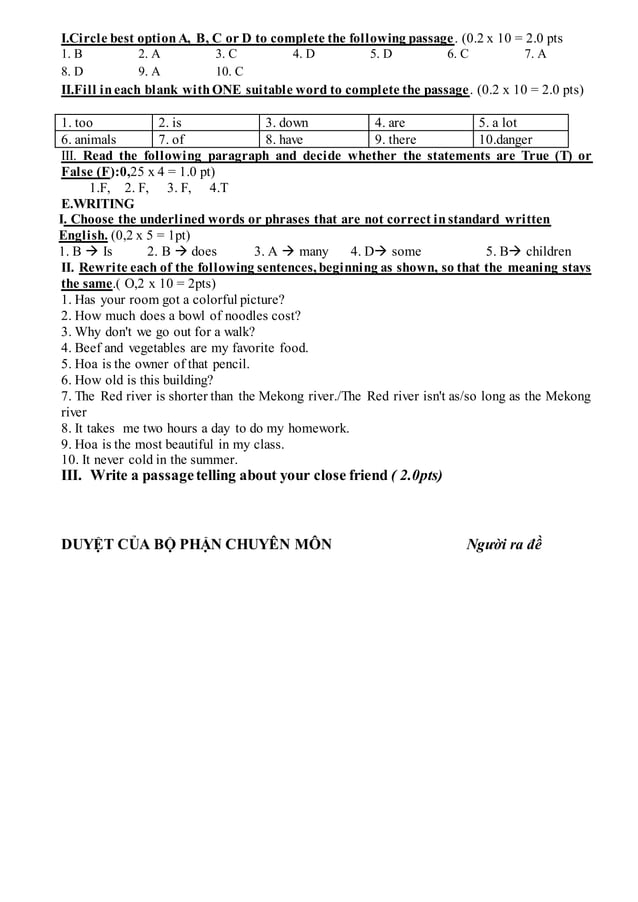 De thi hsg anh 6 | PDF