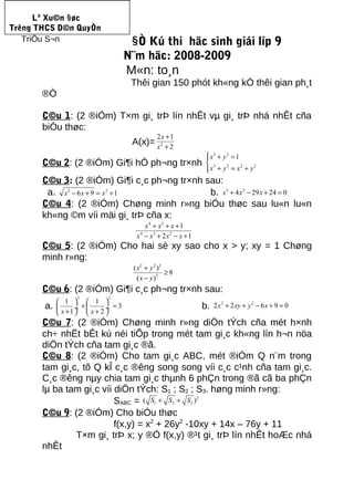 De thi hsg lop 9 co dap an de 9 | DOC | Education