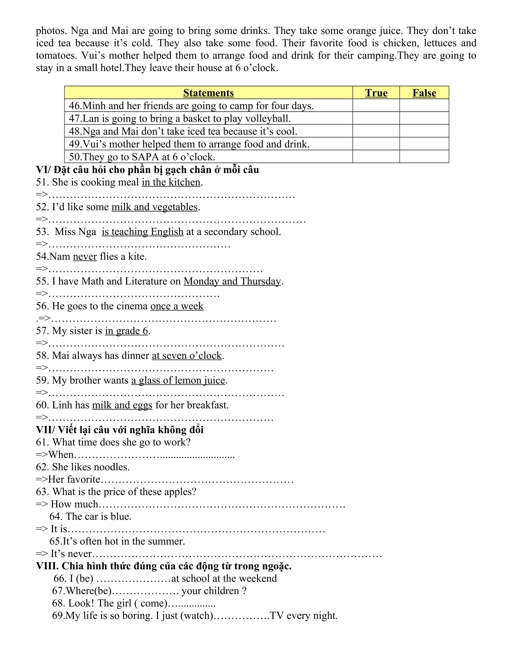 De thi hsg tieng anh 6 | PDF