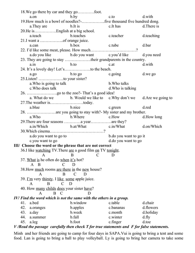 De thi hsg tieng anh 6 | PDF