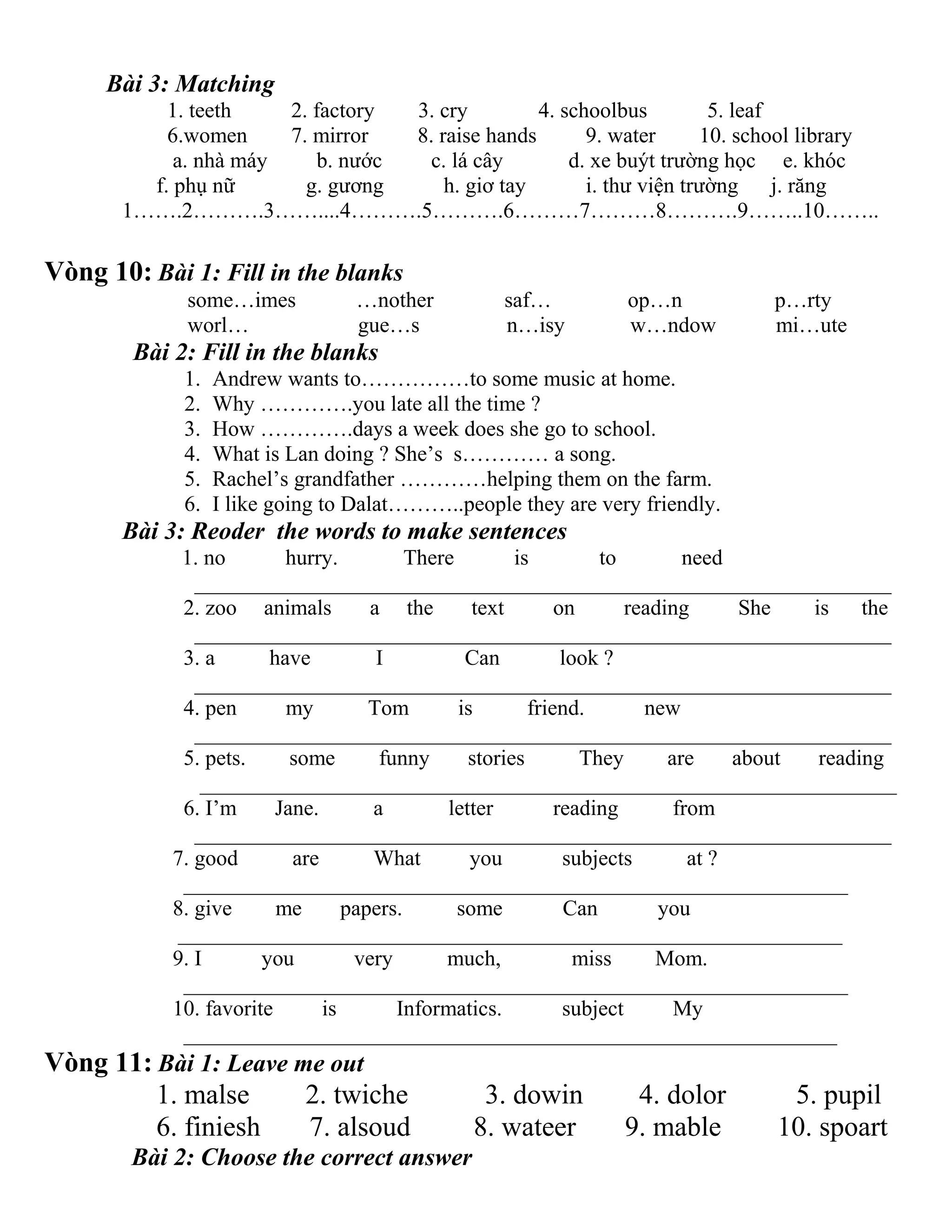 De thi ioe tieng anh lop 5 vong 1 den 35 | DOC