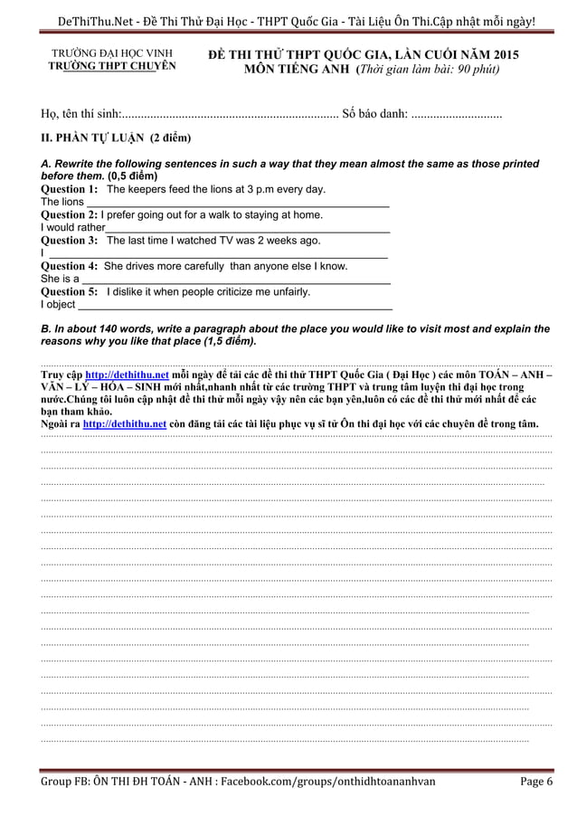 [De thithu.net]tienganhchuyendhvinhlan4 | PDF