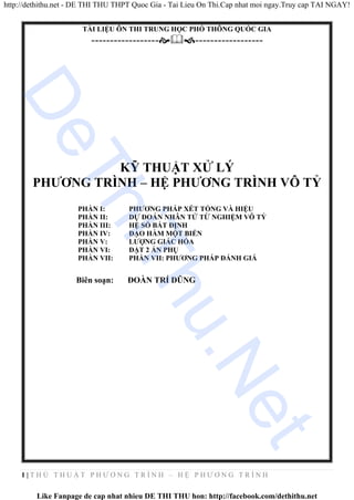 [De thithu.net]kythuatxulyphuongtrinhhephuongtrinhvoty | PDF