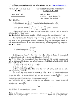De thi toan_10_hanoi_2012-2013 | PDF