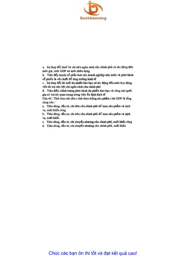 Đề thi trắc nghiệm Kinh Tế Vĩ Mô 1 ĐH Ngoại Thương - Tham khảo | PDF