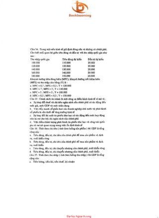 Đề thi trắc nghiệm Kinh Tế Vĩ Mô 1 ĐH Ngoại Thương - Tham khảo | PDF