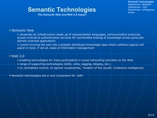 Semantic technologies at work - 2007 | PPT | Computing | Technology ...