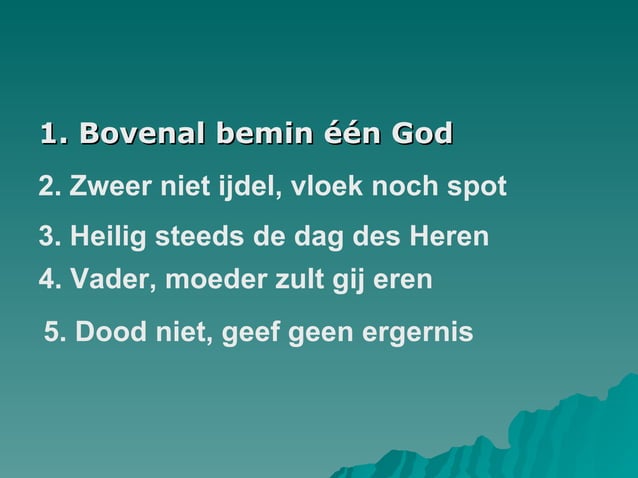 De Tien Geboden Van God | PPT