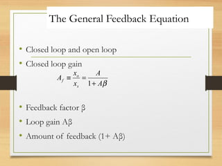 Deterimining Loop gain in Feedback Amplifiers | PPT