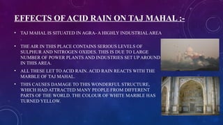 Detoration of tajmahal Shows how the Taj Mahal Colours changes because ...