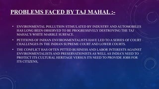 Detoration of tajmahal Shows how the Taj Mahal Colours changes because ...