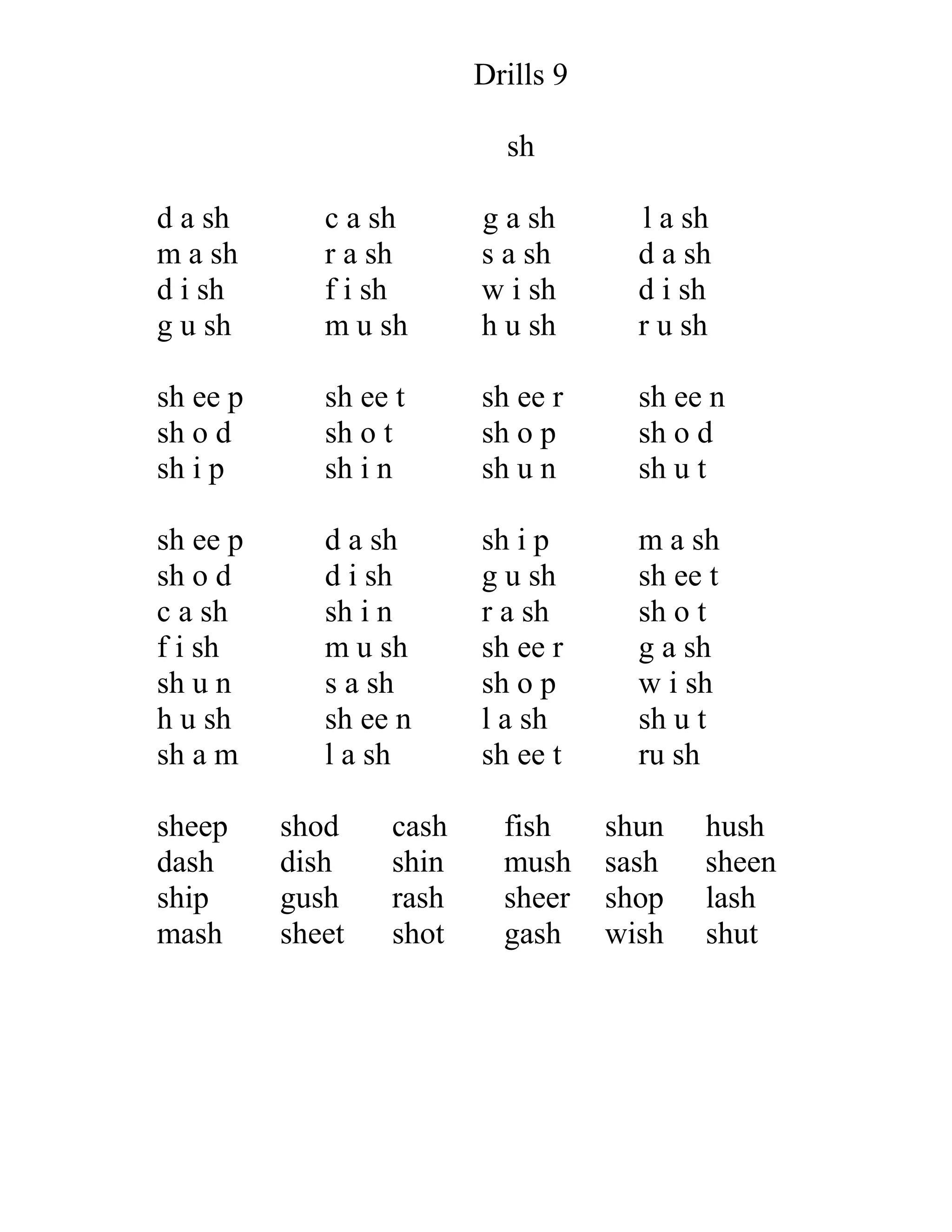 Detosil reading drills | PDF