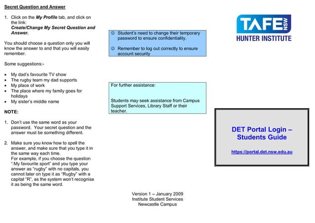 Det portal login_student_guide | PDF | Technology & Computing