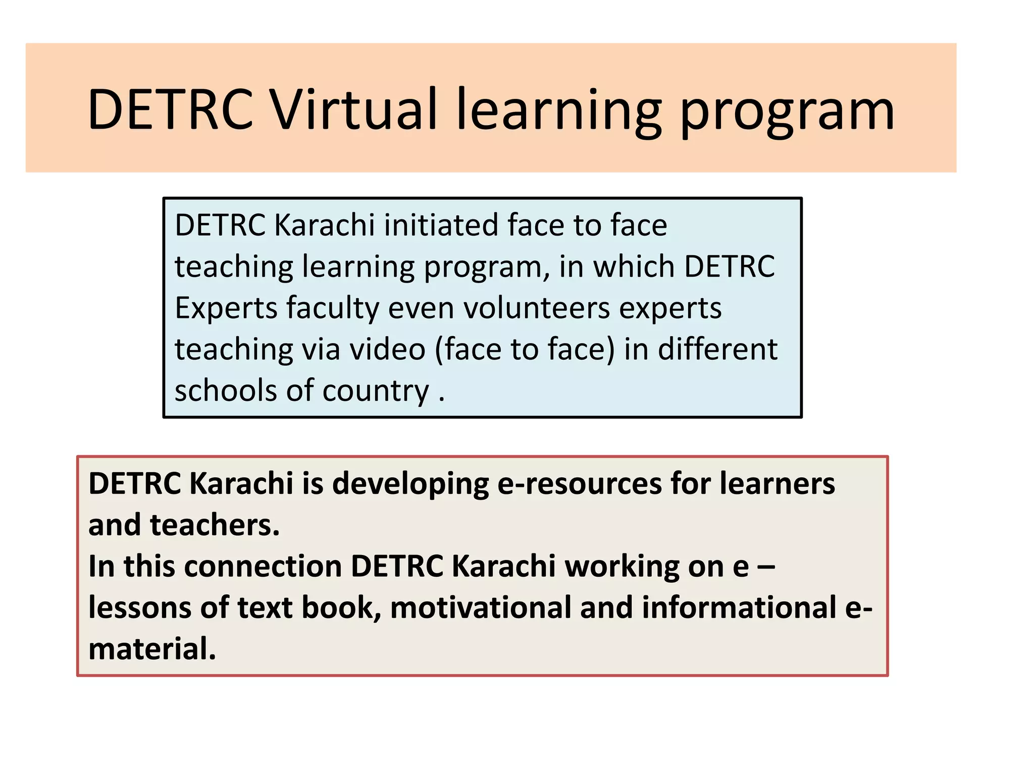 Detrc karachi introduction | PPT