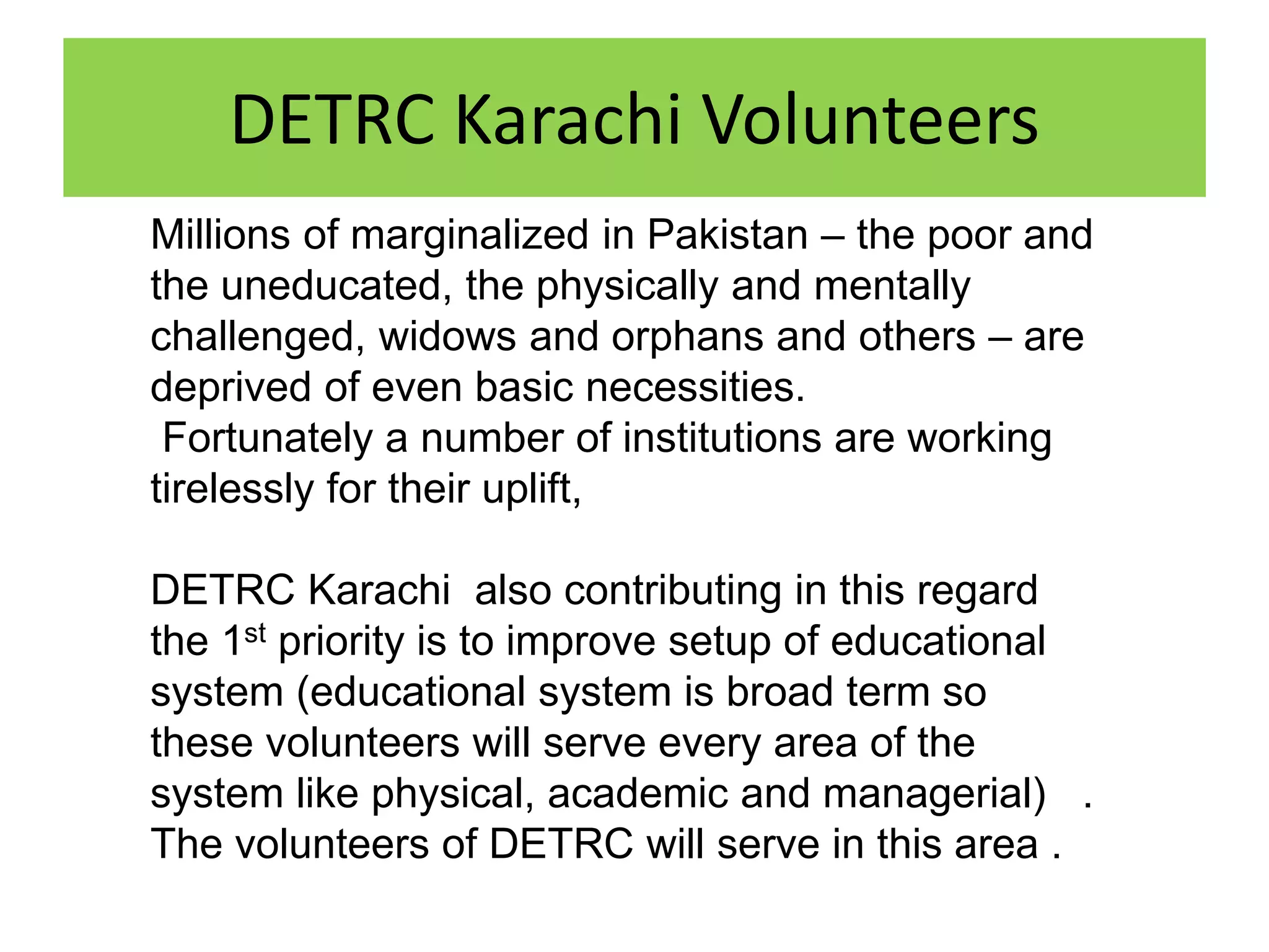 Detrc karachi introduction | PPT