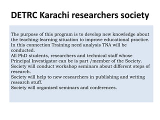Detrc karachi introduction | PPT