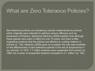Detrimental Effects Of Zero Tolerance Policies On Childhood Development ...