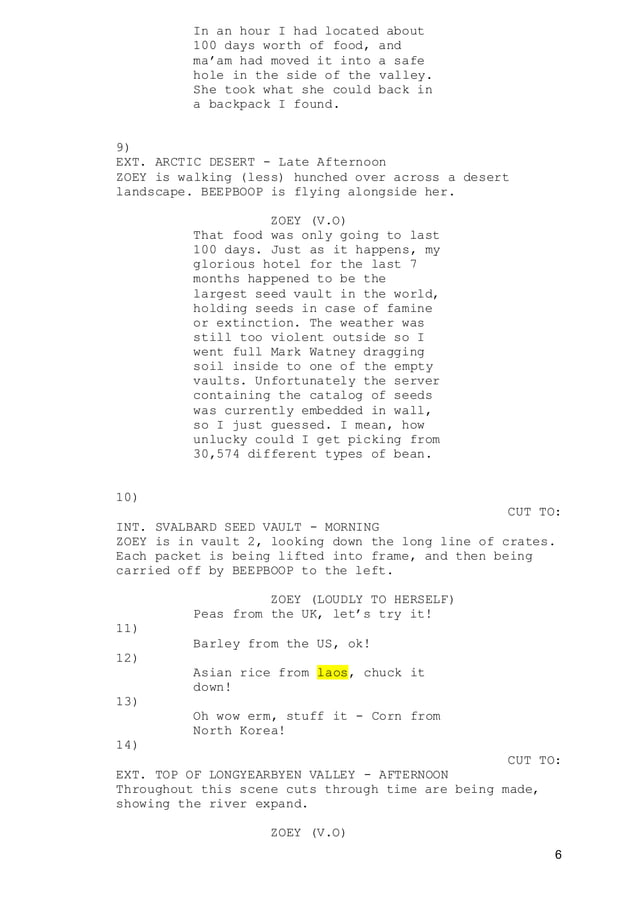 Detritus script third draft (shooting script) | PDF