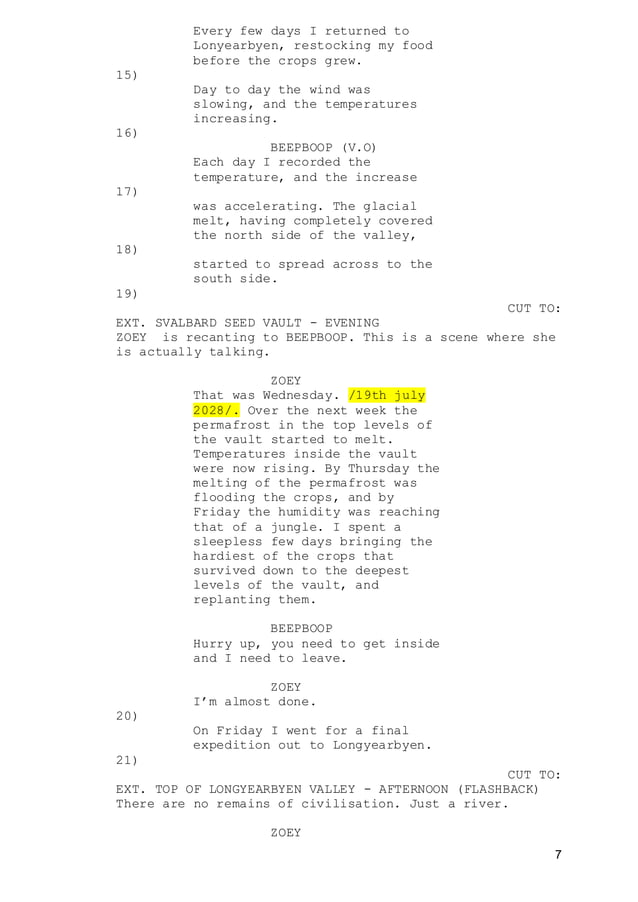 Detritus script third draft (shooting script) | PDF