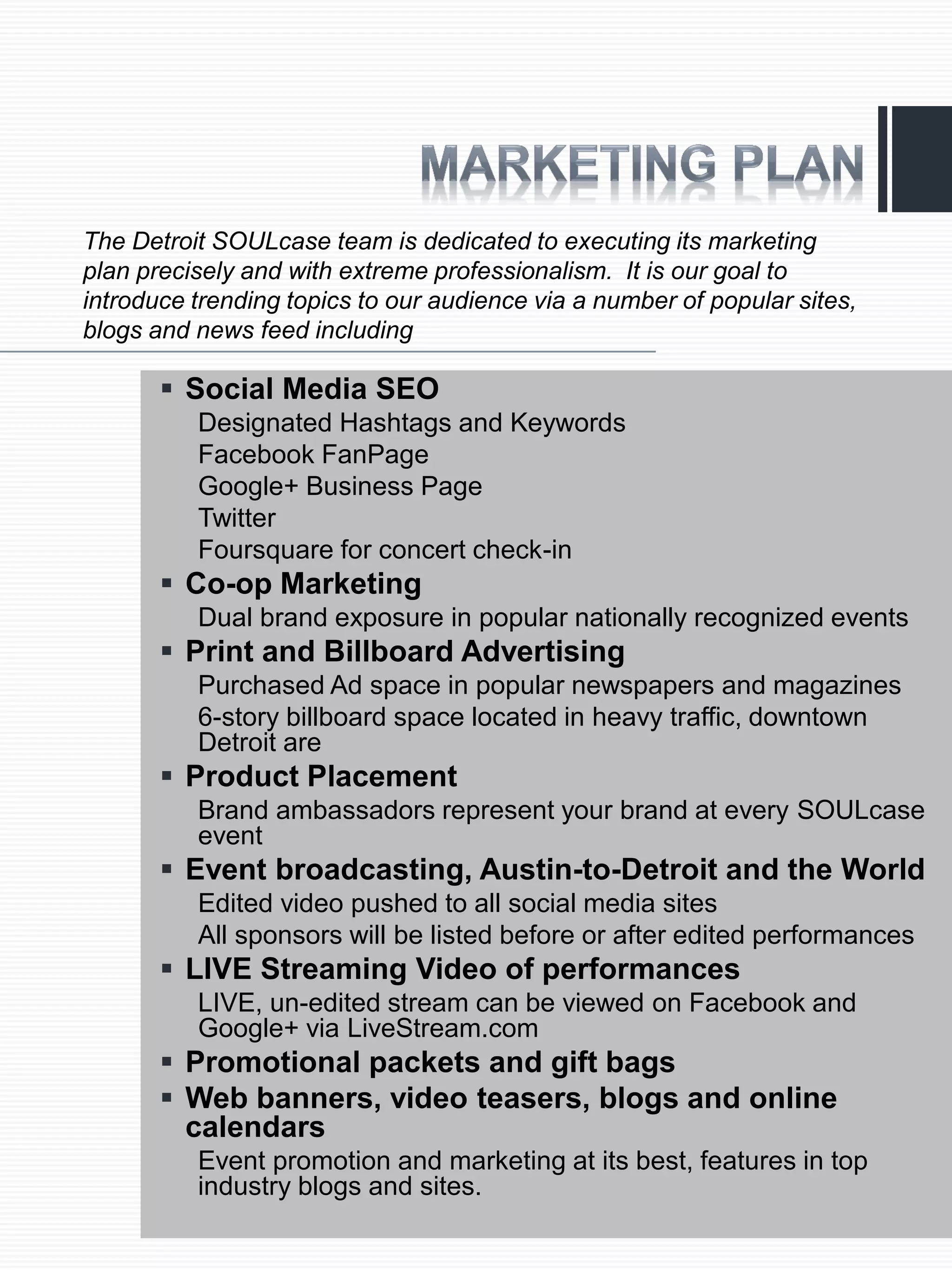 Detroit SOULcase Event Proposal | PDF | Business Expos & Conferences ...