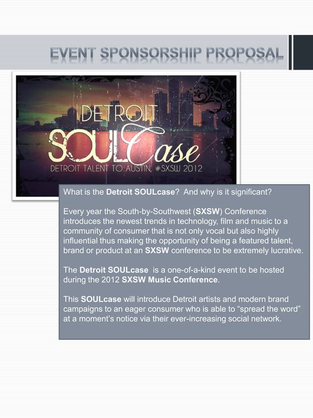 Detroit SOULcase Event Proposal | PDF | Business Expos & Conferences ...
