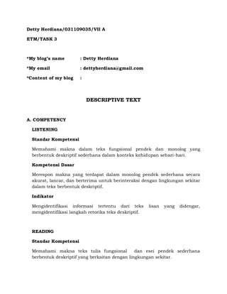 Detty herdiana 031109035 vii a_etm_descriptive text material for blog | PDF