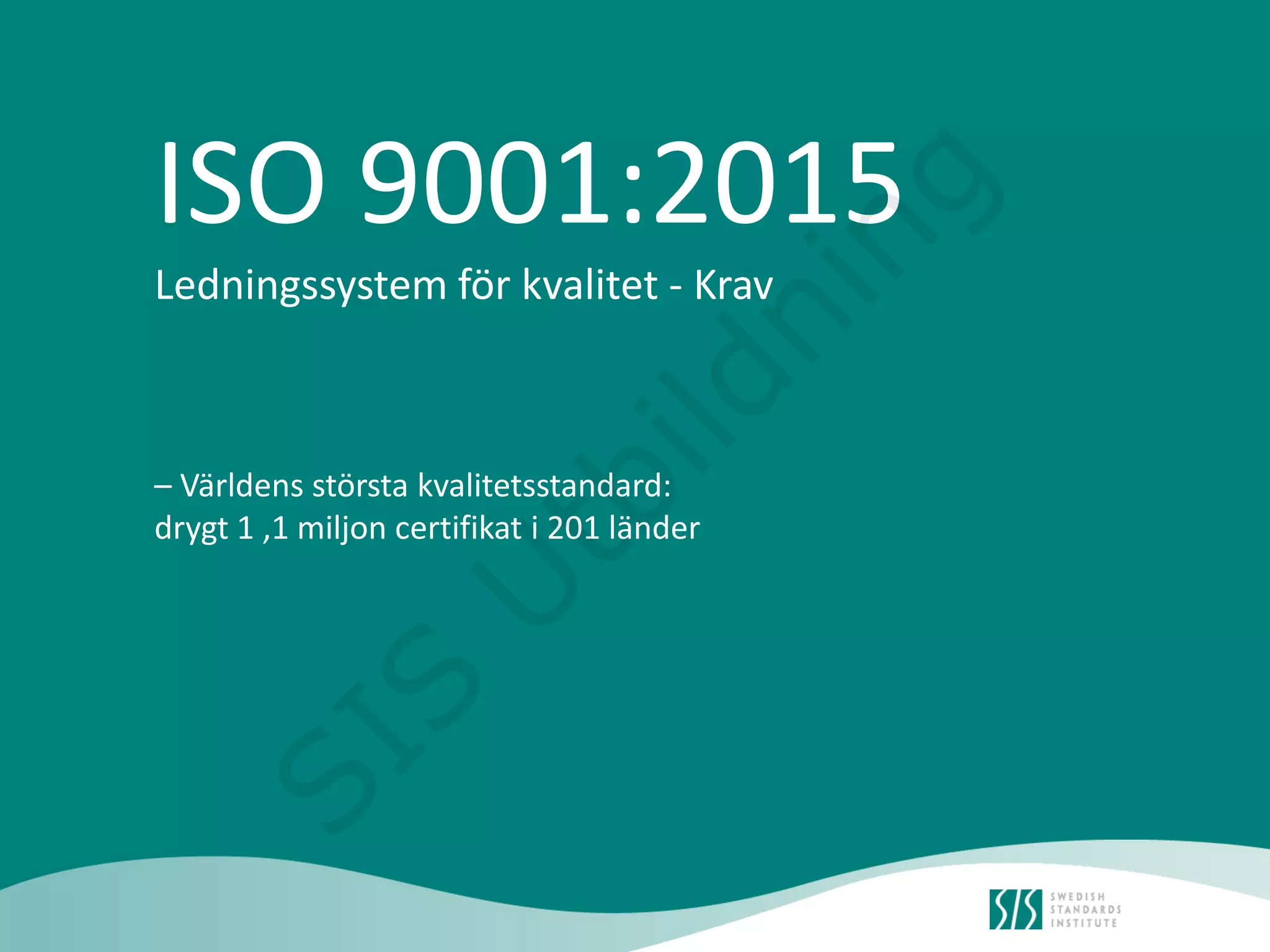 Det viktigaste i nya iso 9001 tina bohlin | PDF | Business | Business ...
