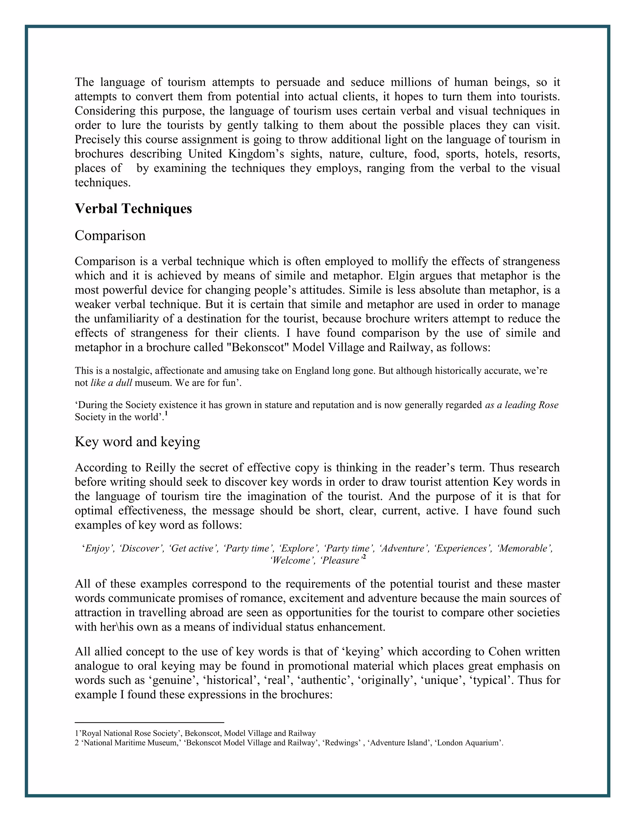 "Verbal and Visual Techniques" in UK's Brochures by SADIONA ABAZAJ | DOCX