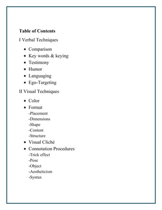 "Verbal and Visual Techniques" in UK's Brochures by SADIONA ABAZAJ | DOCX