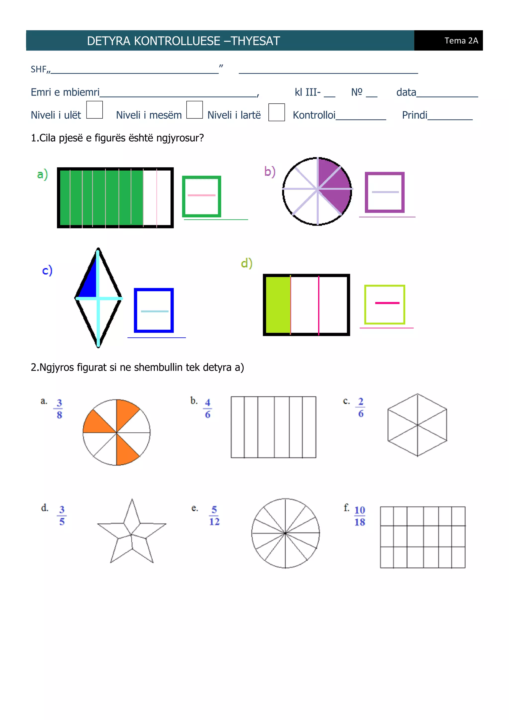 Detyra kontrollues-thyesat pdf | PDF