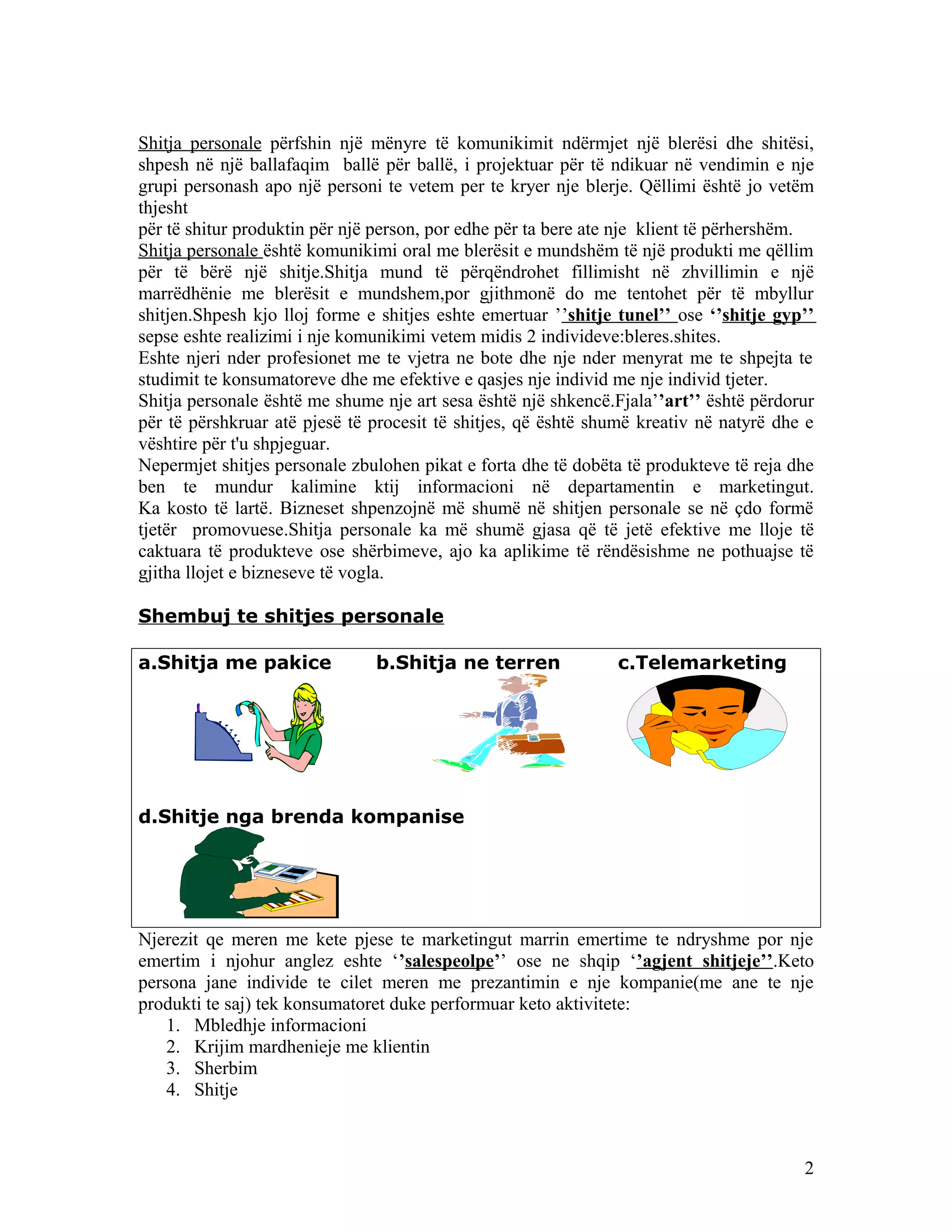 Shitja personale | DOC