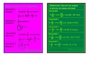 Detyra me metoden e zgjidhjes se thyesave,numrave decimal | PPTX
