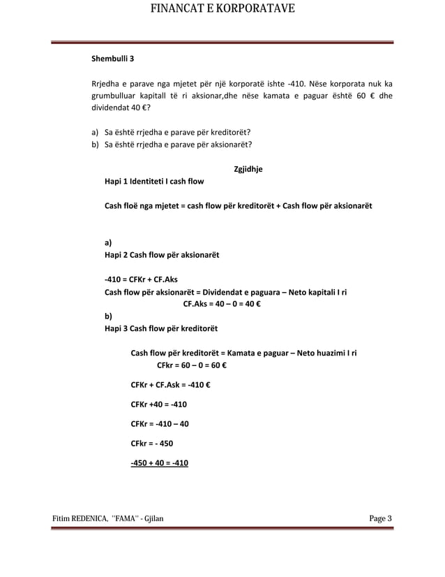 Detyra me zgjidhje cash flow | PDF