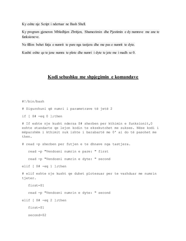 Detyre Kursi - Script ne Bash Shell LINUX | PDF Detyre Kursi - Script ne Bash Shell LINUX | PDF