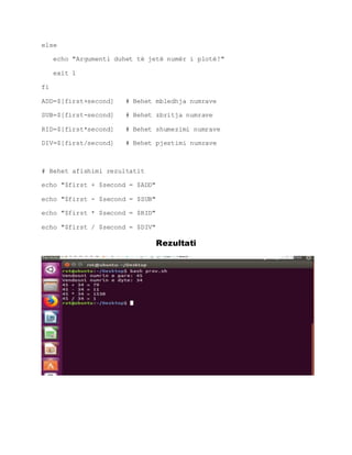 Detyre Kursi - Script ne Bash Shell LINUX | DOCX