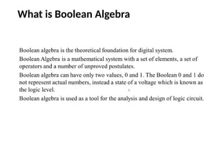 Mastering Boolean Algebra for Digital Logic: Laws and Design Fundamentals | PPT