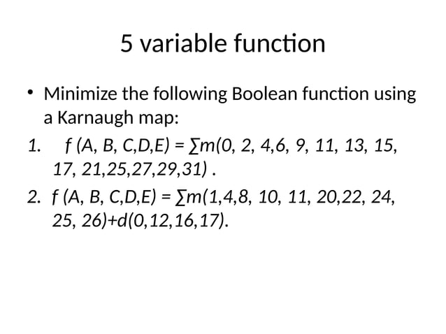 DIGITAL ELECTRONICS KMAP Boolean algebra | PPT