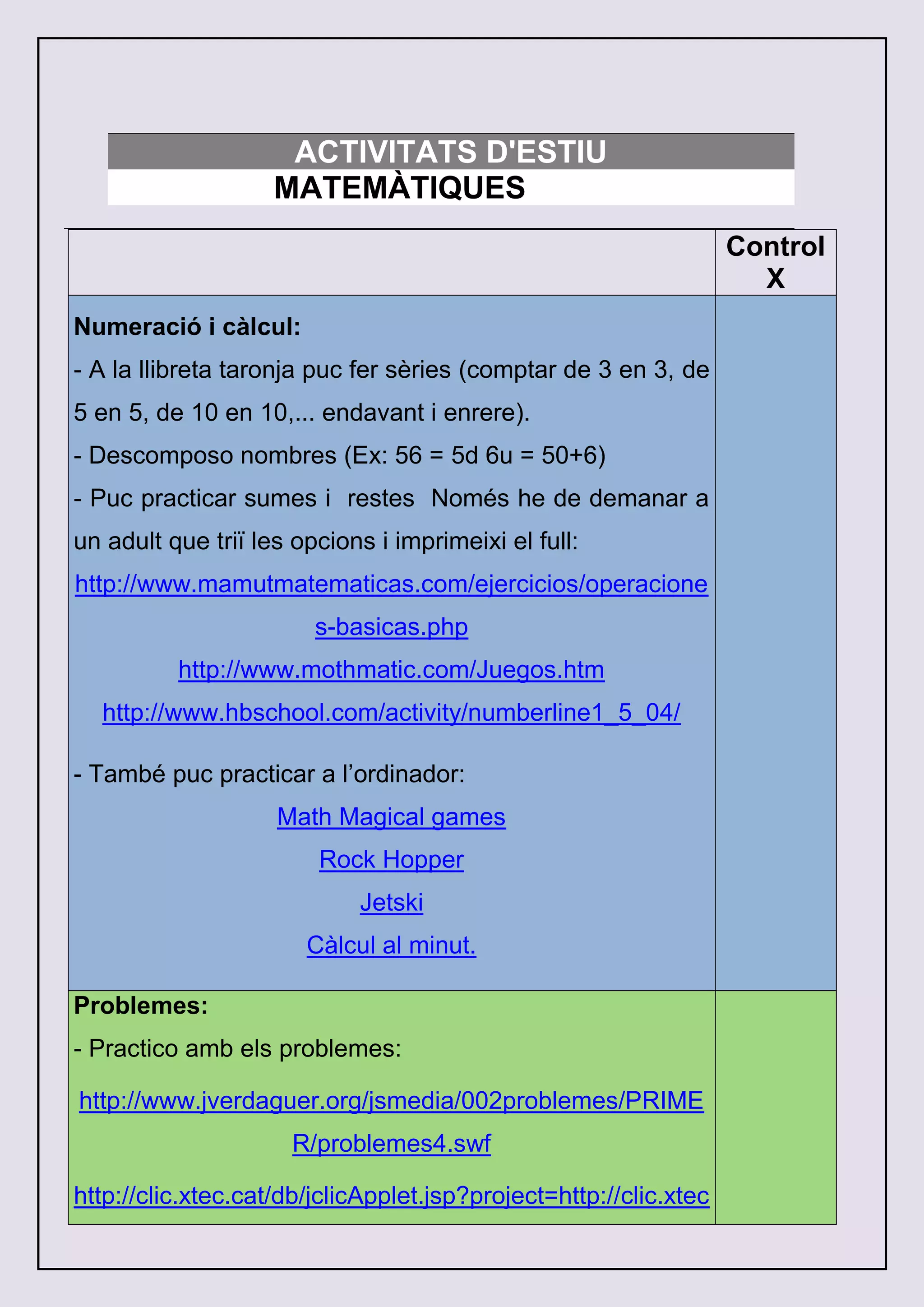 Deures estiu 1r 1314 | DOCX