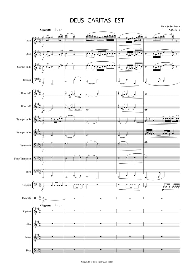 Deus caritas est partytura orquesta | PDF