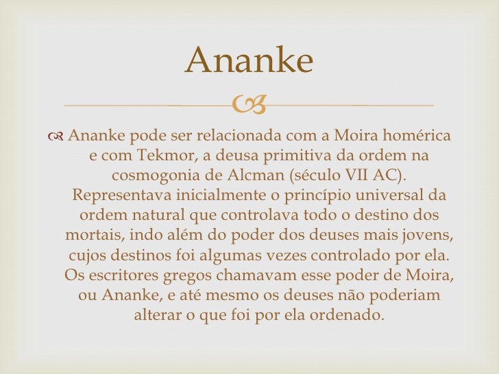 Deuses Primordiais - Mitologia Grega - Ananke