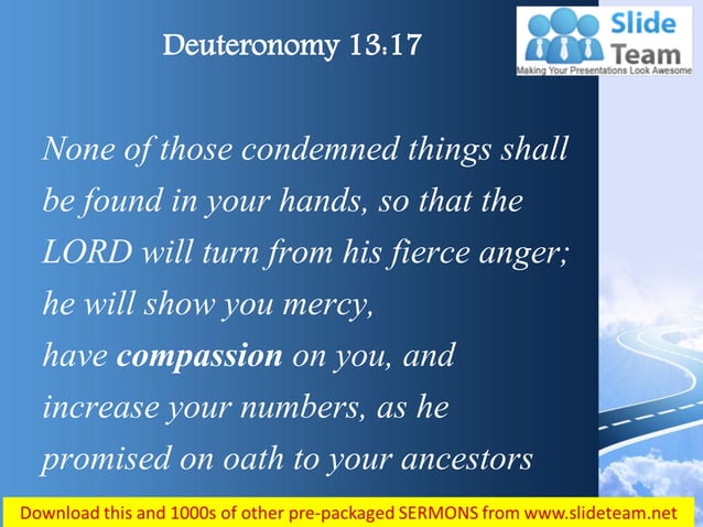 Deuteronomy 13 17 have compassion on you power point church sermon | PPT
