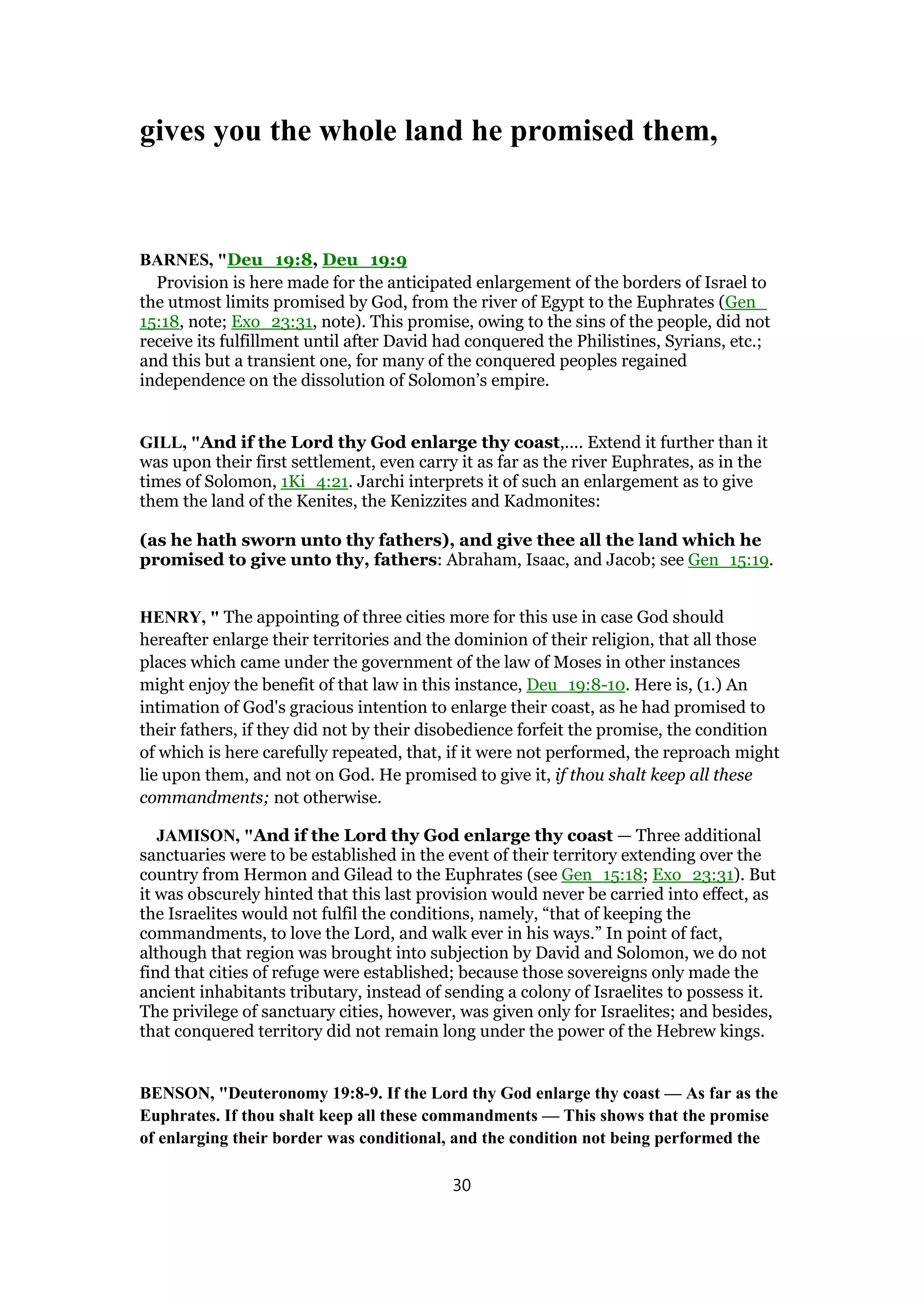 Deuteronomy 19 commentary | PDF